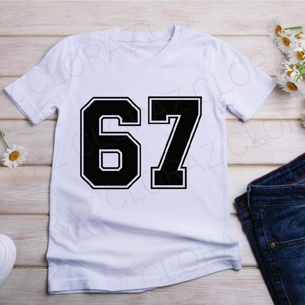 Number 67 Numbered Uniform Sports Jersey Team 67th Birthday Svg, 67 SVG ...