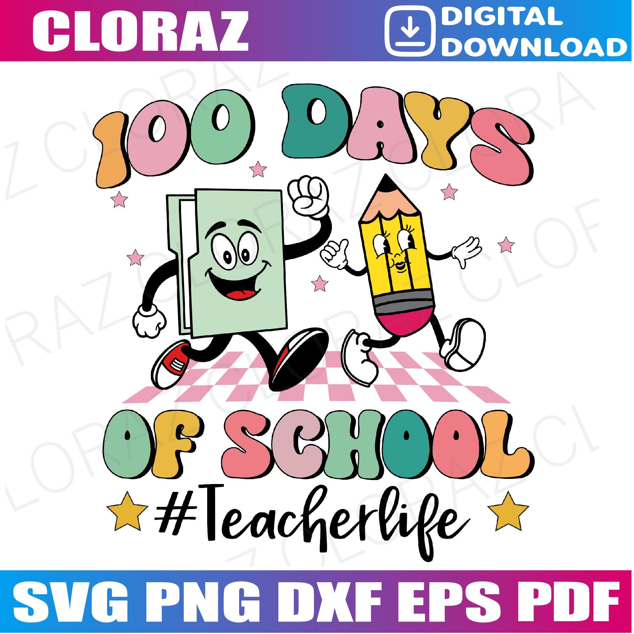 100 Days of School SVG, Teacher Life Svg, Colorful Svg, Lesson Plan Svg ...