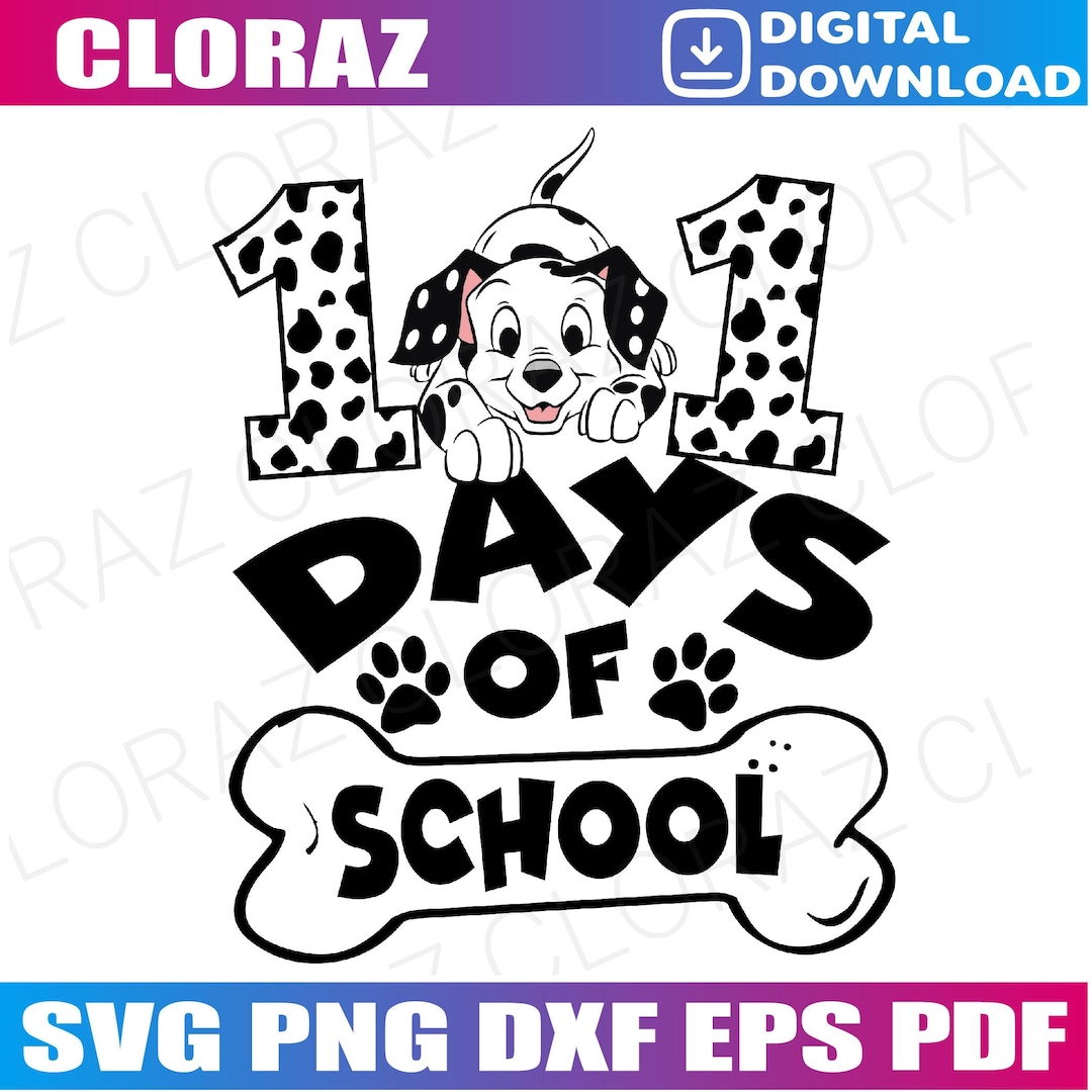 100 Days of School Dalmatian Dog Boy Kid Svg, 100th Day of School ...