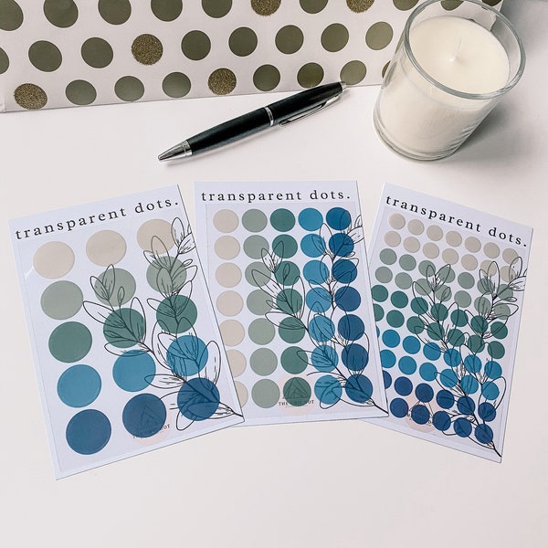 Green Transparent Dot Stickers - Etsy