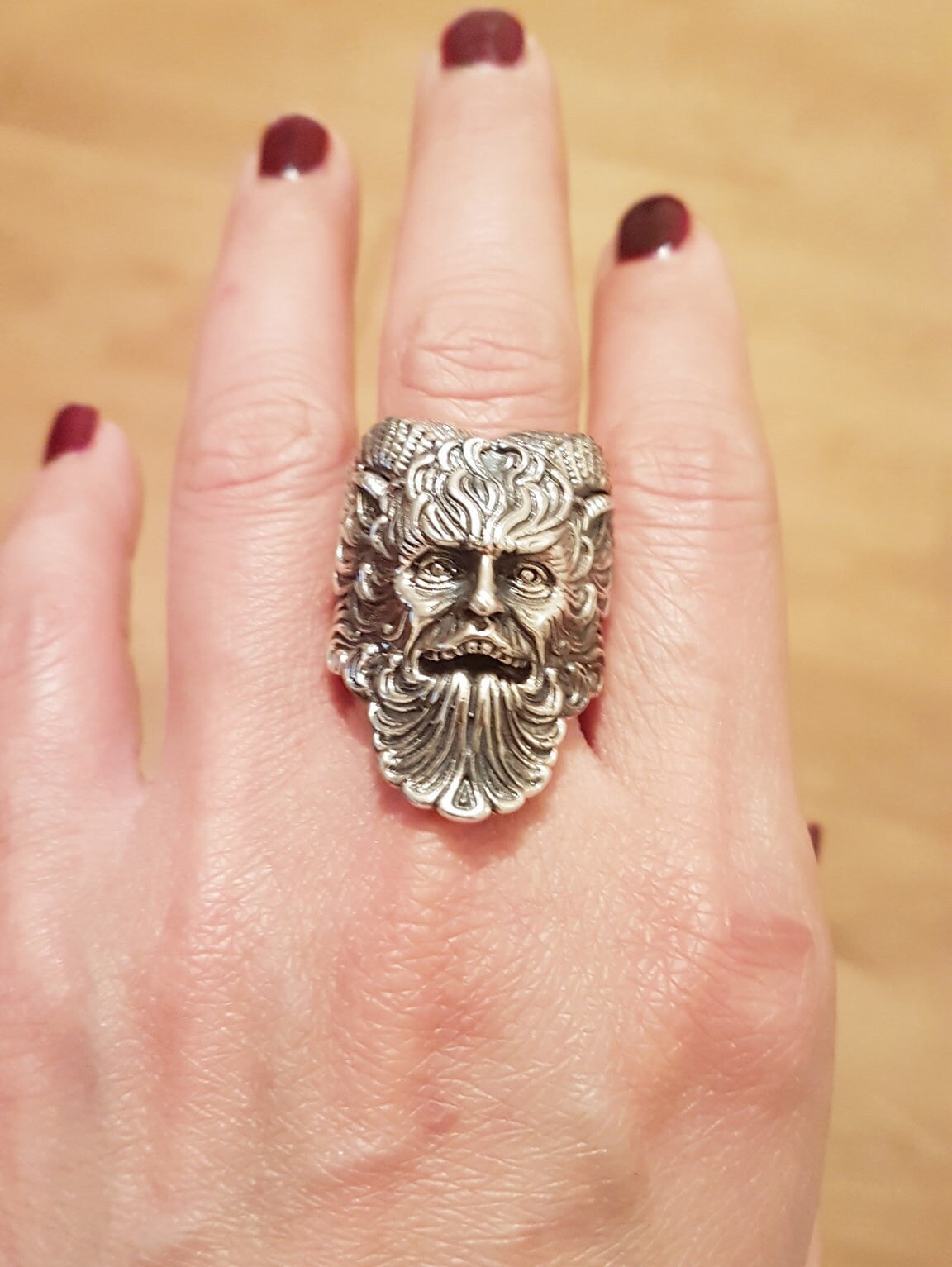 Satanic Demon Skull Ring - Etsy