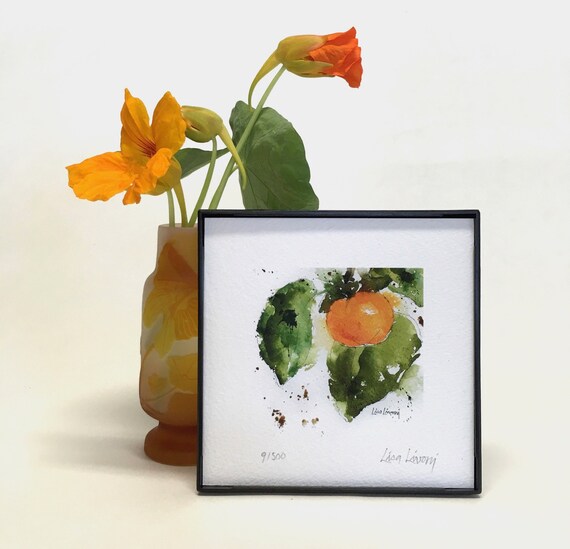 PERSIMMON Watercolor Fruit Print Persimmon Painting | Etsy
