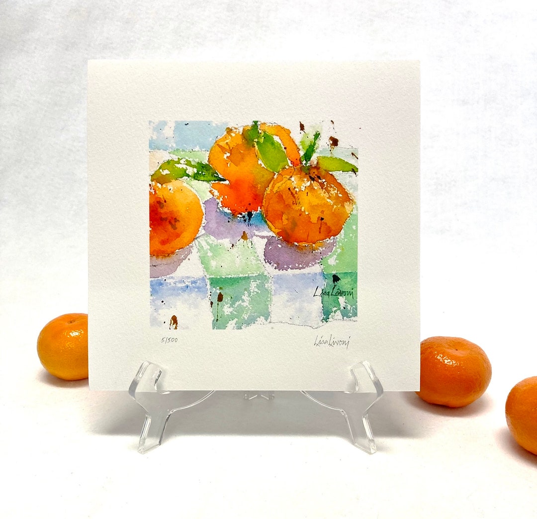 ORANGE CITRUS Watercolor Fruit Print, Orange/tangerine Painting, Orange ...