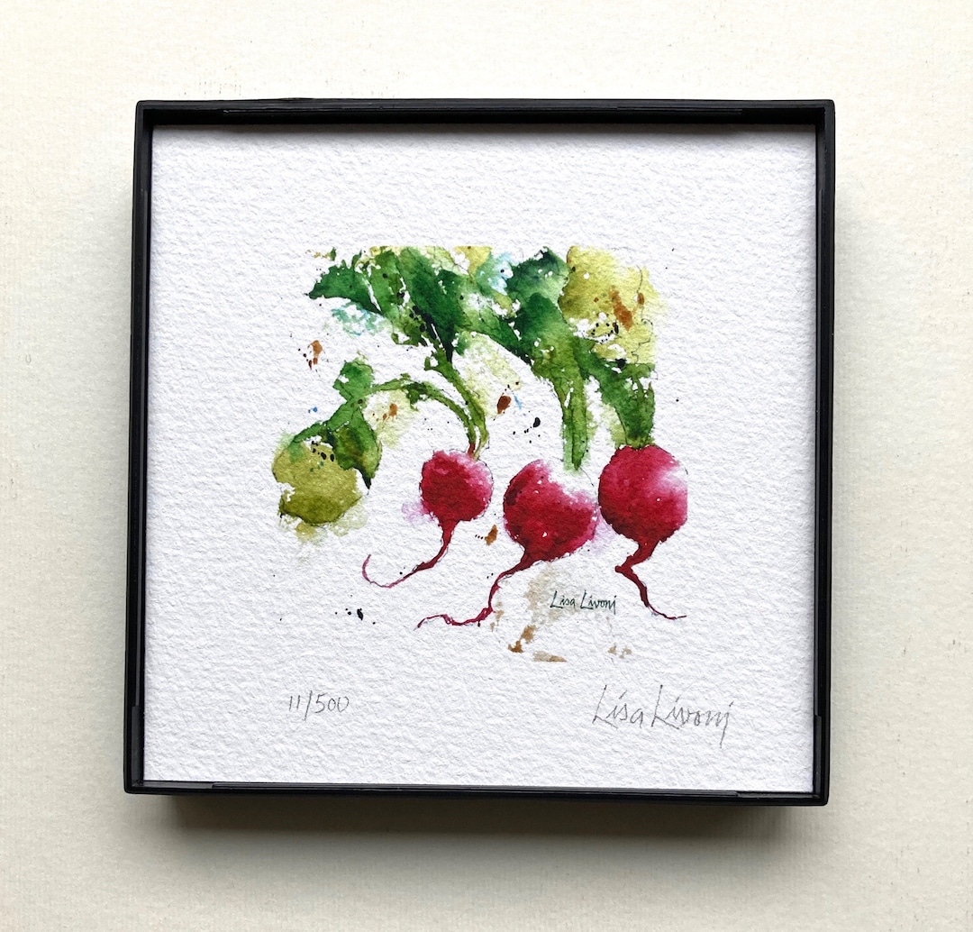 Watercolor Radish Vegetable Print, Radish Art, Kitchen Wall Art, Radish ...