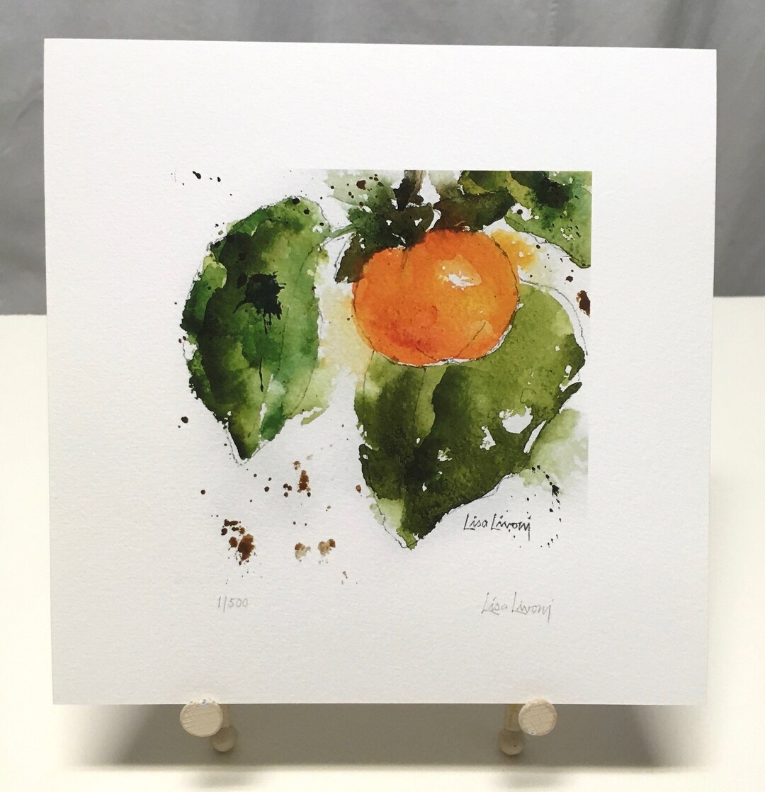 PERSIMMON Watercolor Fruit Print, Persimmon Painting, Persimmon Wall ...