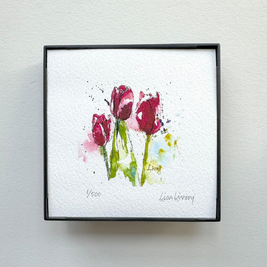 TULIP PAINTING, Spring Flowers, Tulip Art Prints, Floral Wall Art, Red ...