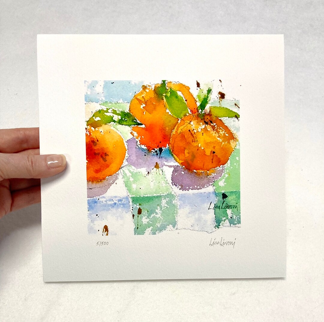 ORANGE CITRUS Watercolor Fruit Print, Orange/tangerine Painting, Orange ...