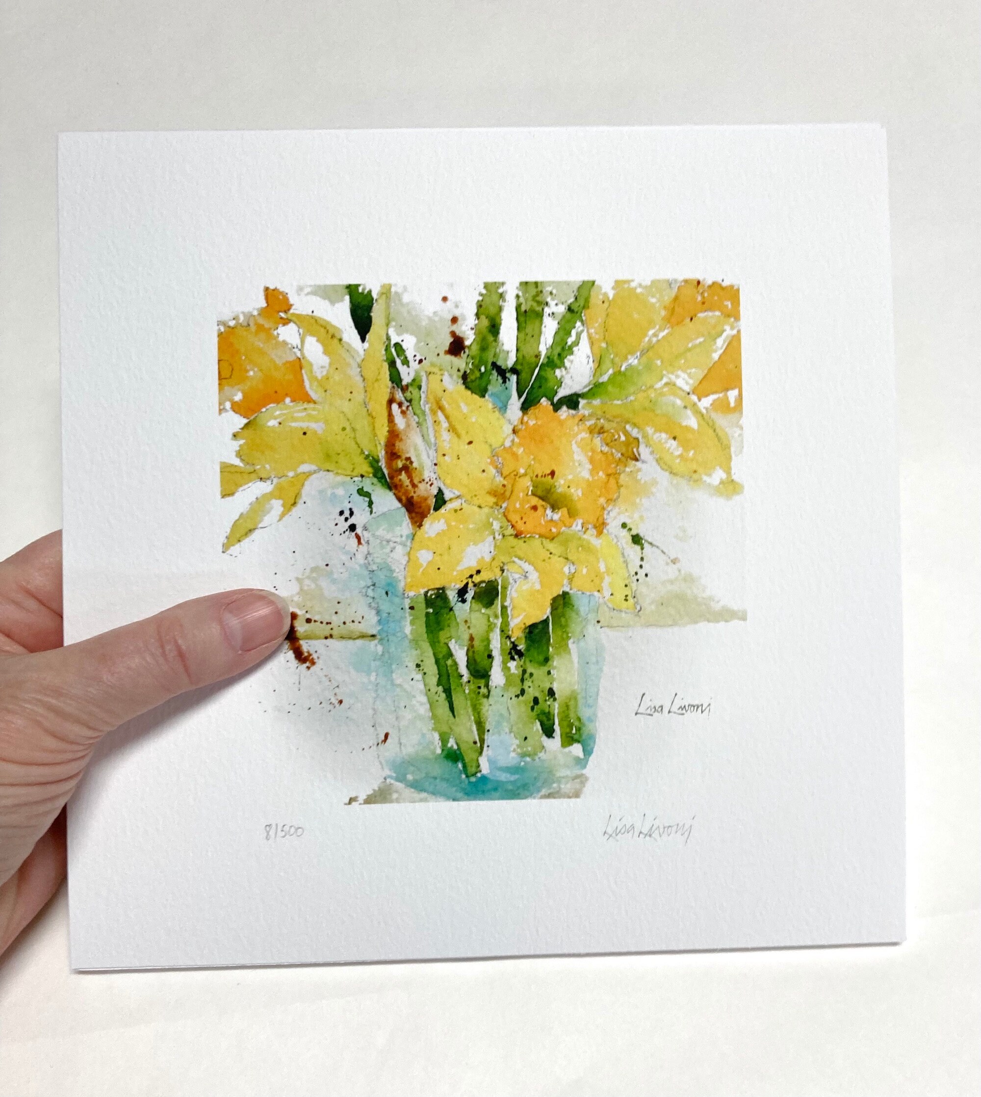 DAFFODIL Watercolor Floral Print Daffodil Painting Flower | Etsy