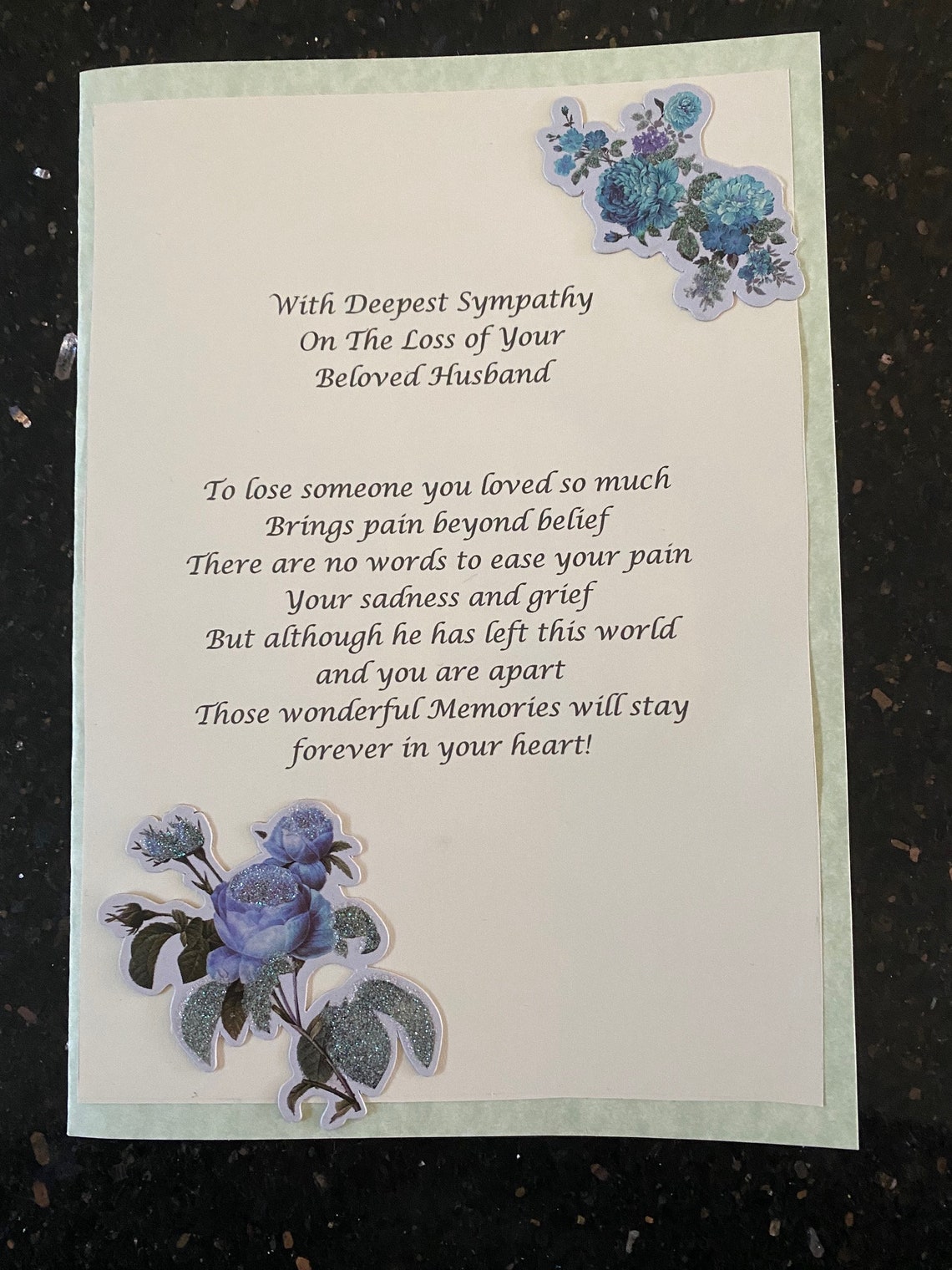 Loss of Husband Large Sympathy Card With Poem - Etsy