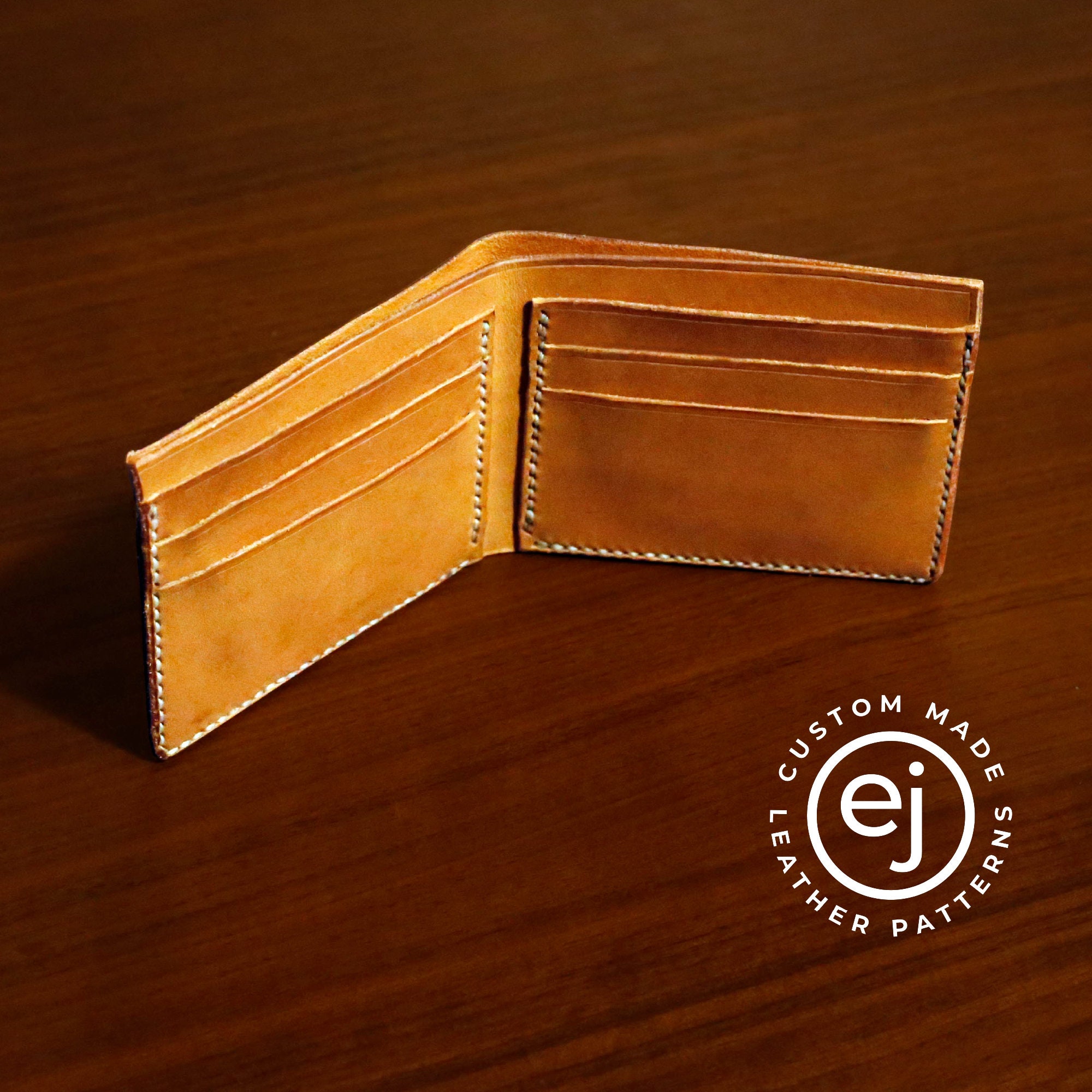 Leather Bifold Wallet PDF Pattern, Minimalist Wallet Template Pattern ...