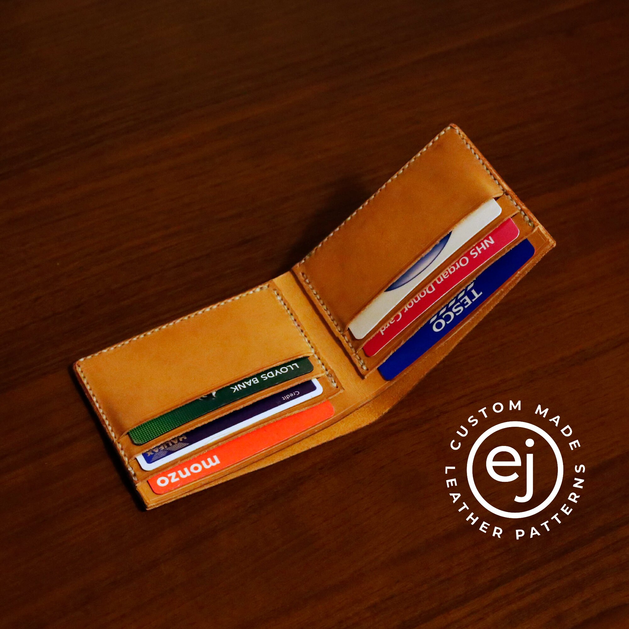 Leather Bifold Wallet PDF Pattern, Minimalist Wallet Template Pattern ...