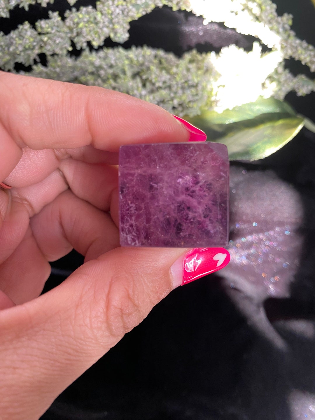 HIGH QUALITY Gorgeous Cotton Candy Fluorite Cube, Rainbow Fluorite Crystal Square, Watermelon ...