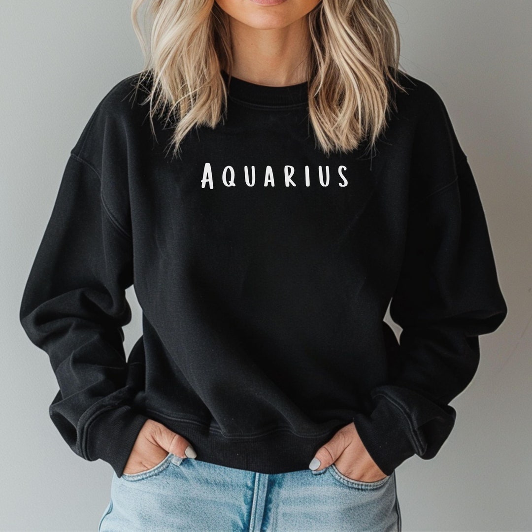 Aquarius Sweater - Minimalist Zodiac Sign Sweater for Aquarius - Gift ...