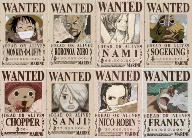 One Piece Wanted Poster Straw Hat Pirates