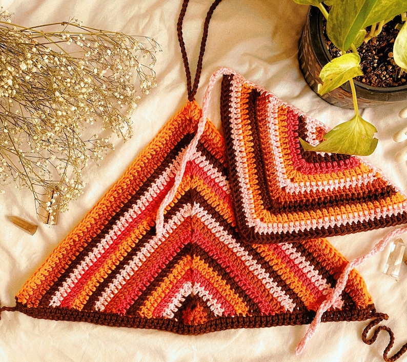 The Retro Crochet Halter Top Pattern Easy Crochet Top Pattern - Etsy