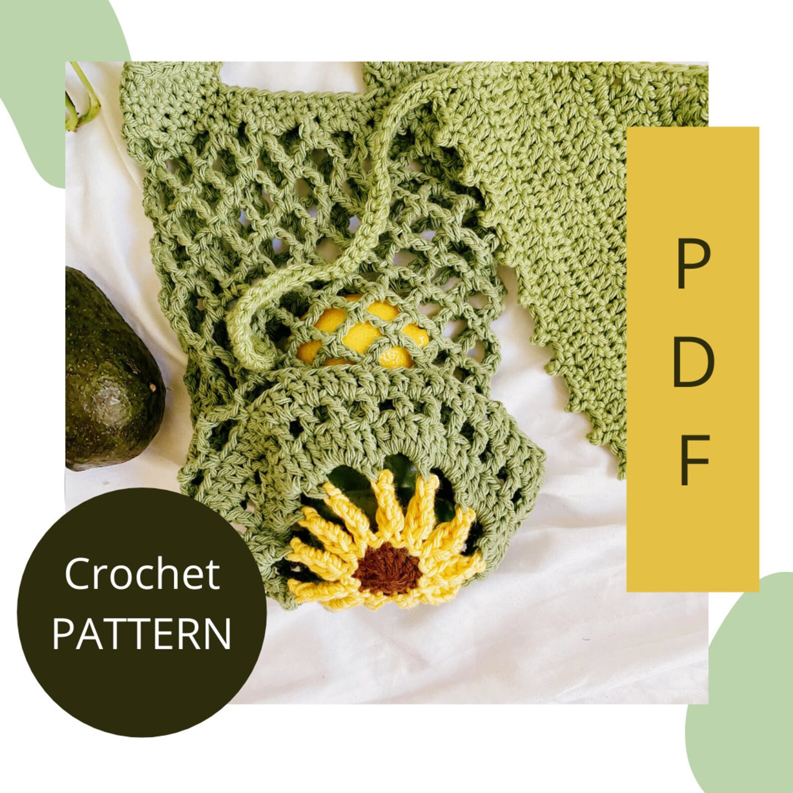 The Sunny Days Crochet Market Bag Pattern/ Easy Crochet Pattern - Etsy ...