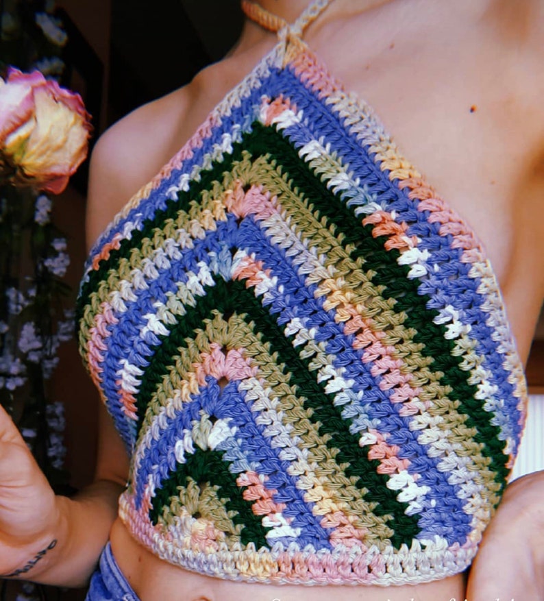 The Retro Crochet Halter Top Pattern Easy Crochet Top Pattern - Etsy
