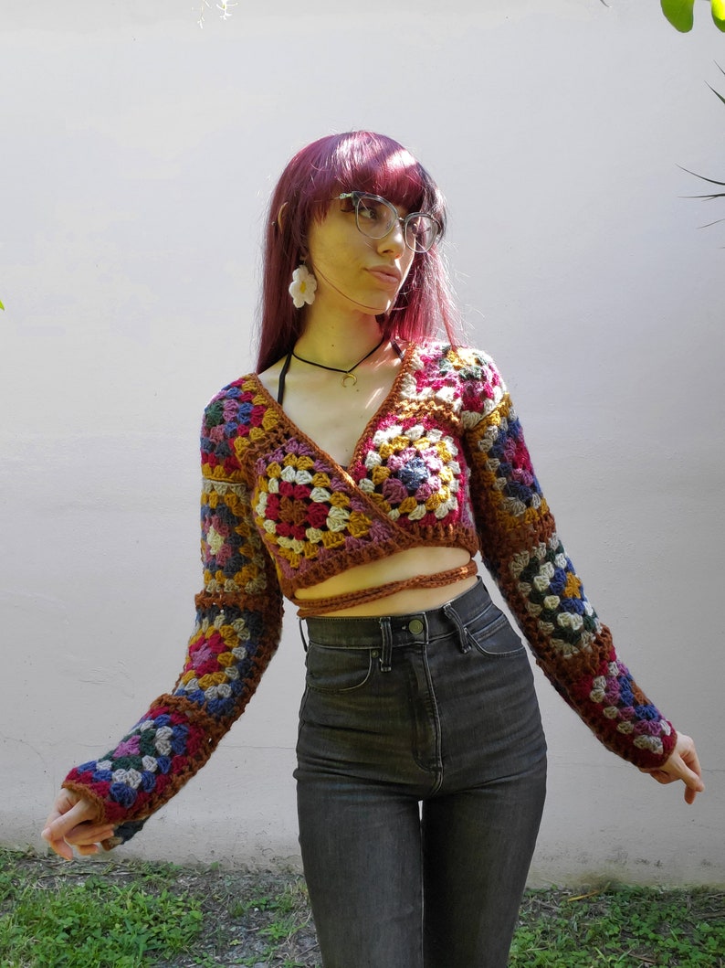 Granny Square Wrap-top Crochet Pattern Crochet Wrap Top - Etsy