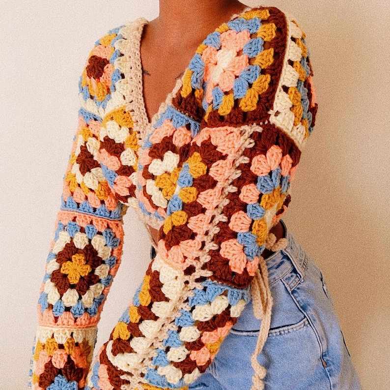 Granny Square Wrap-top Crochet Pattern Crochet Wrap Top - Etsy Australia