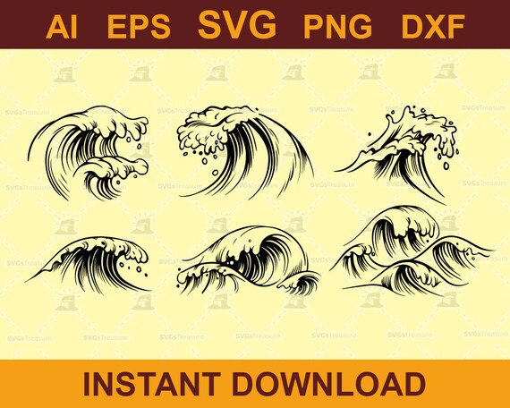 Waves Bundle Svg Png Dfx Ocean Waves Svg Png Sea World Svg | Etsy UK