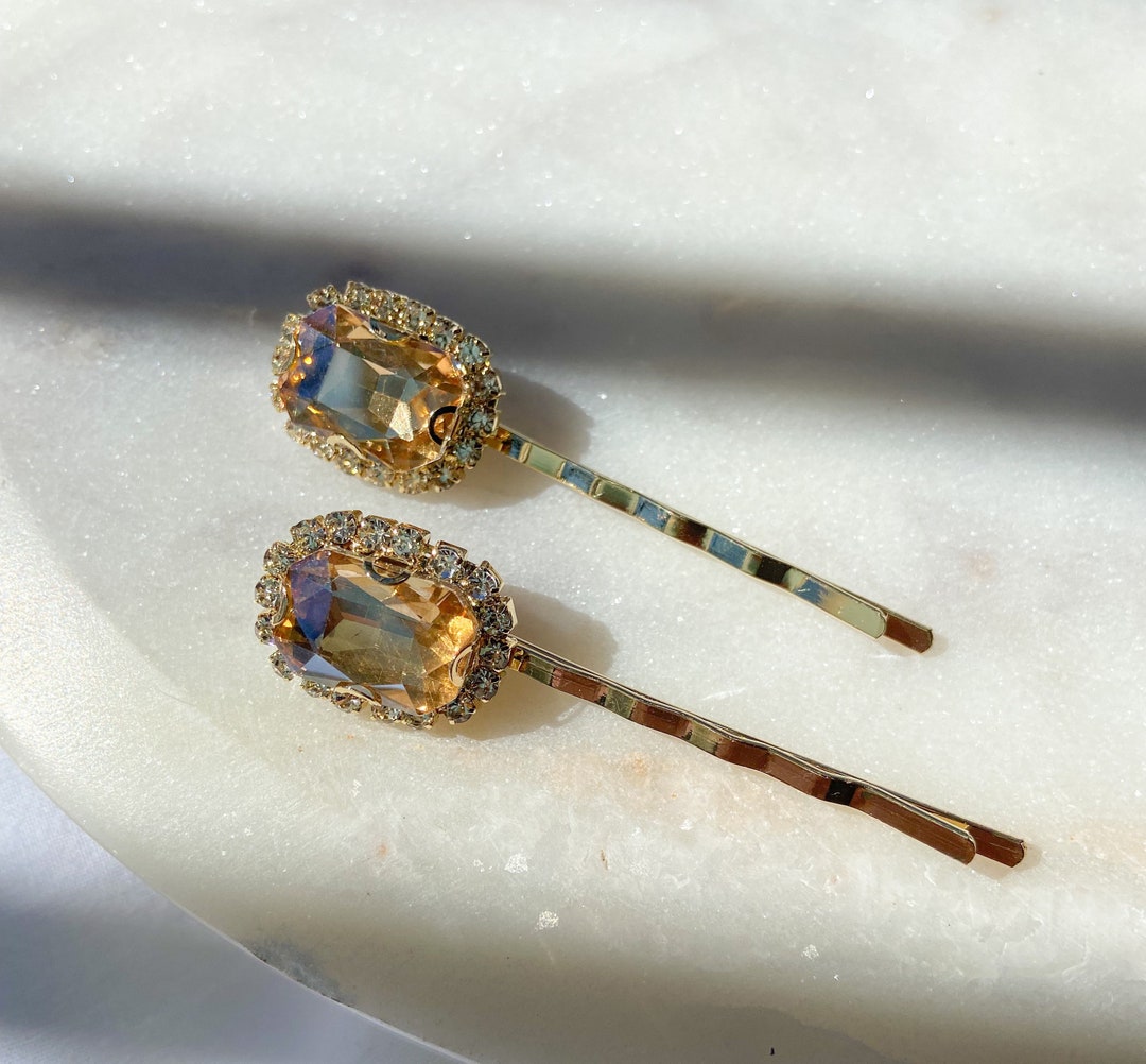 Jewel Hair Clips | Bridal Hair Accessories | Sparkly Hairpins | Jewel ...
