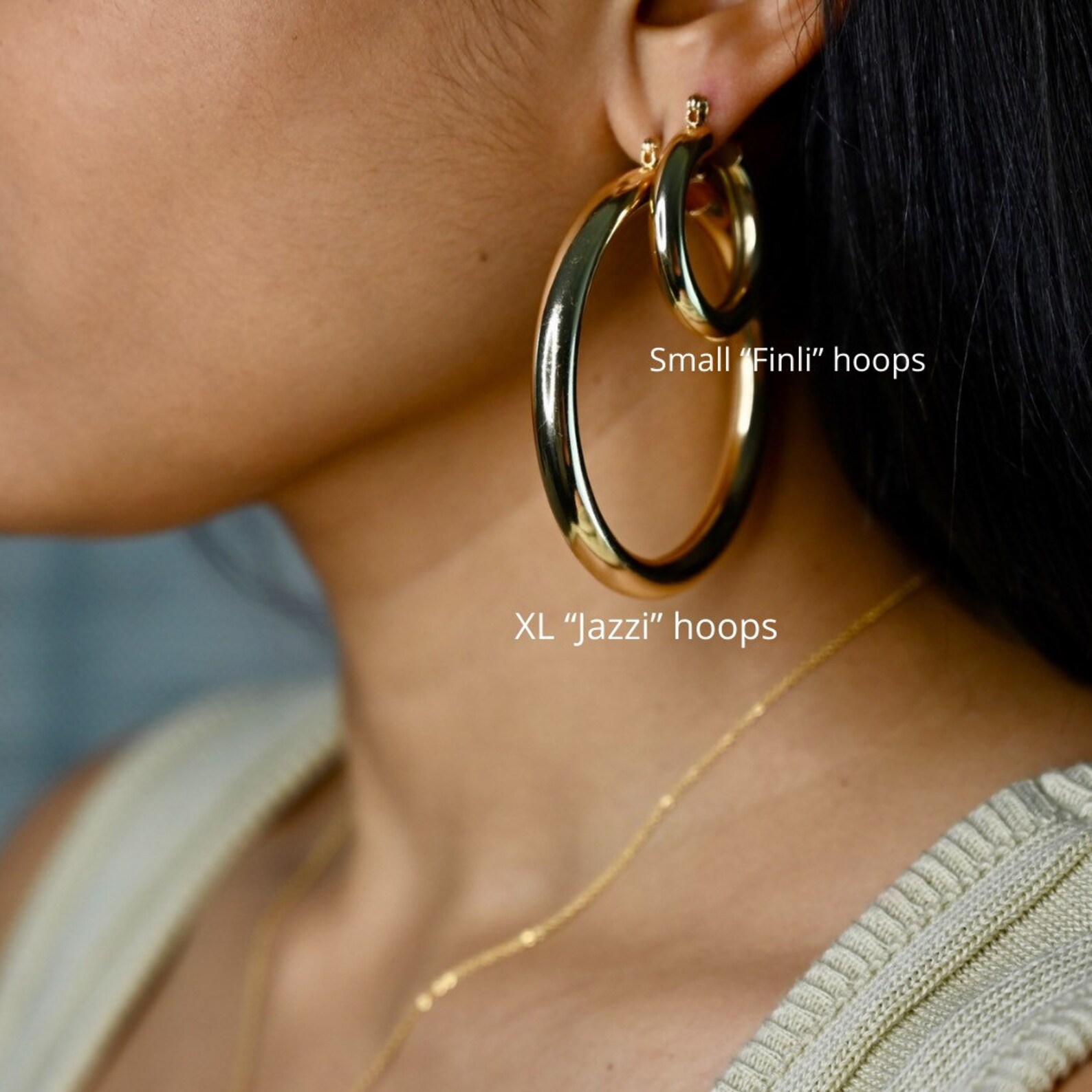 Extra Large Gold Filled Hoop Earrings 2.5 Inch Hoop Earrings 60mm Hoops ...