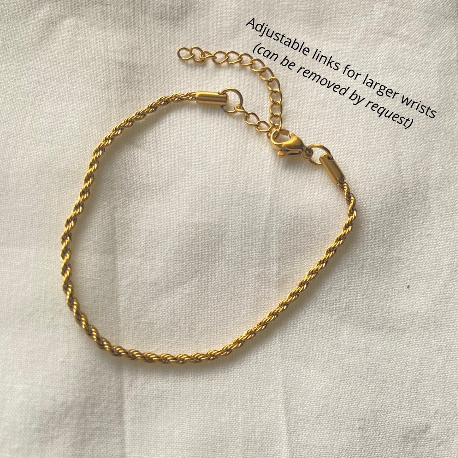 Gold Rope Chain Bracelet 18k Gold Filled Layering Bracelet - Etsy