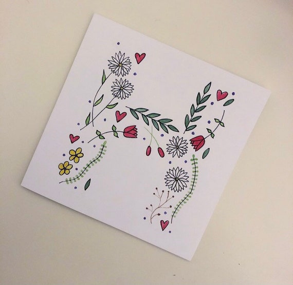 Hand Painted Letter Cards | Etsy UK