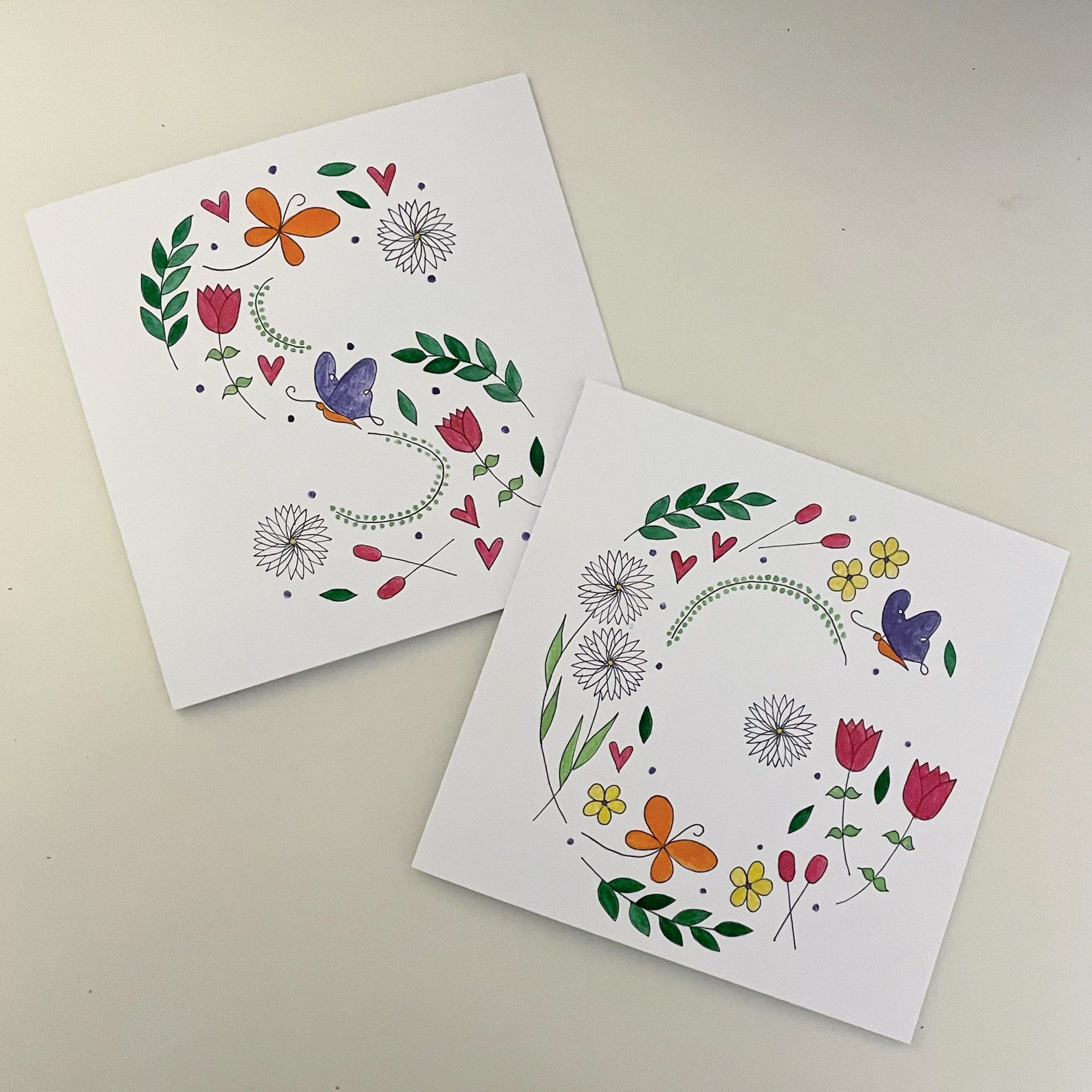 Hand Painted Letter Cards - Etsy UK