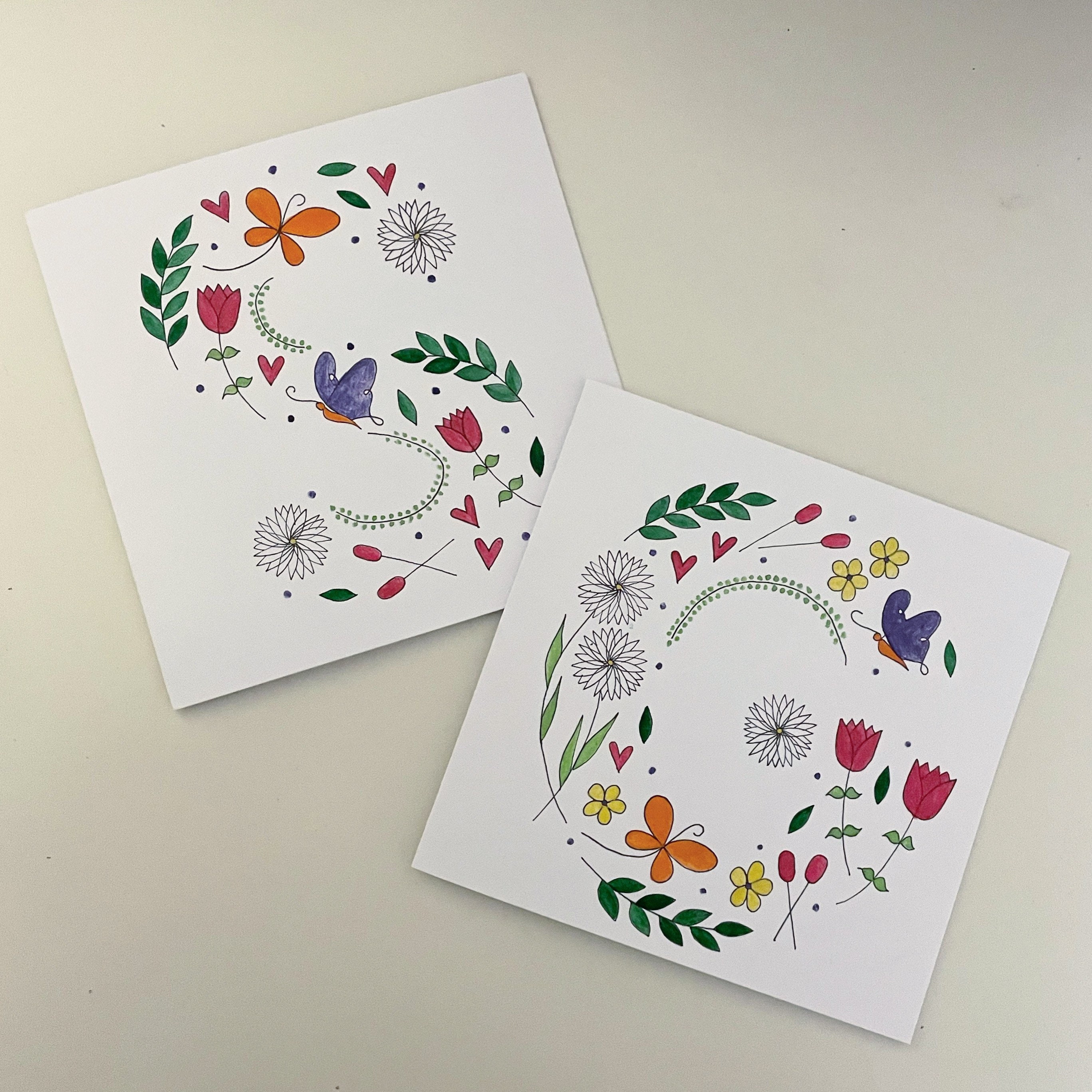 Hand Painted Letter Cards - Etsy UK