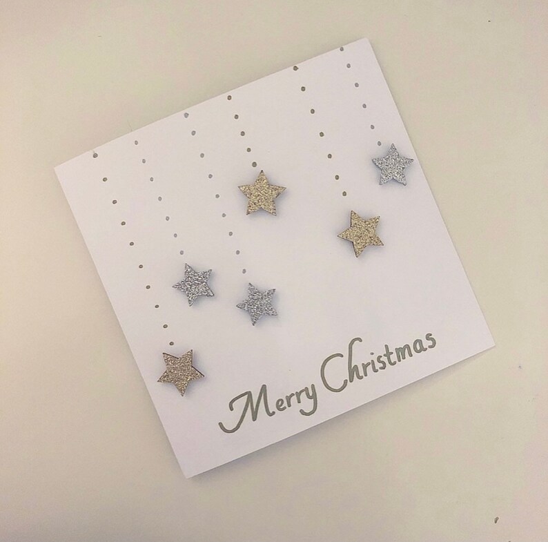 Handmade 3D Falling Stars Christmas Card - Etsy