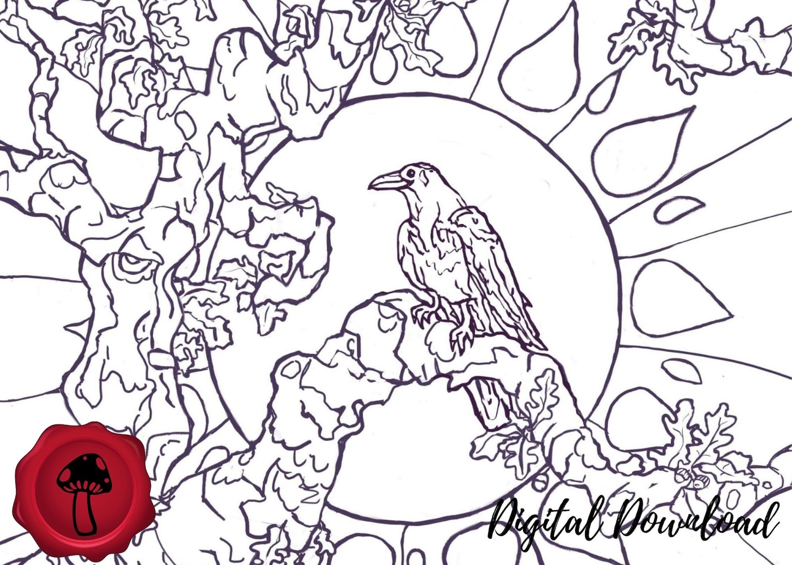 Autumn Equinox Coloring Page Download and Printable | Etsy