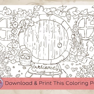 Hobbit House Coloring Page, LOTR Inspired Art for All Ages || Fantasy ...