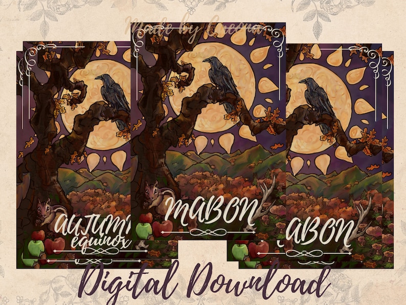 Autumnal Equinox, Mabon Ecard || Fall Colors, Crows and Chipmunks ...