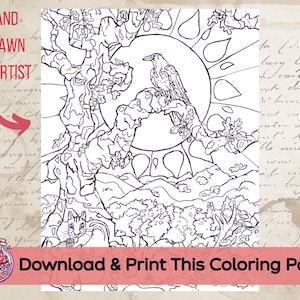 Autumn Equinox Coloring Page || Download and Print, Digital File ...