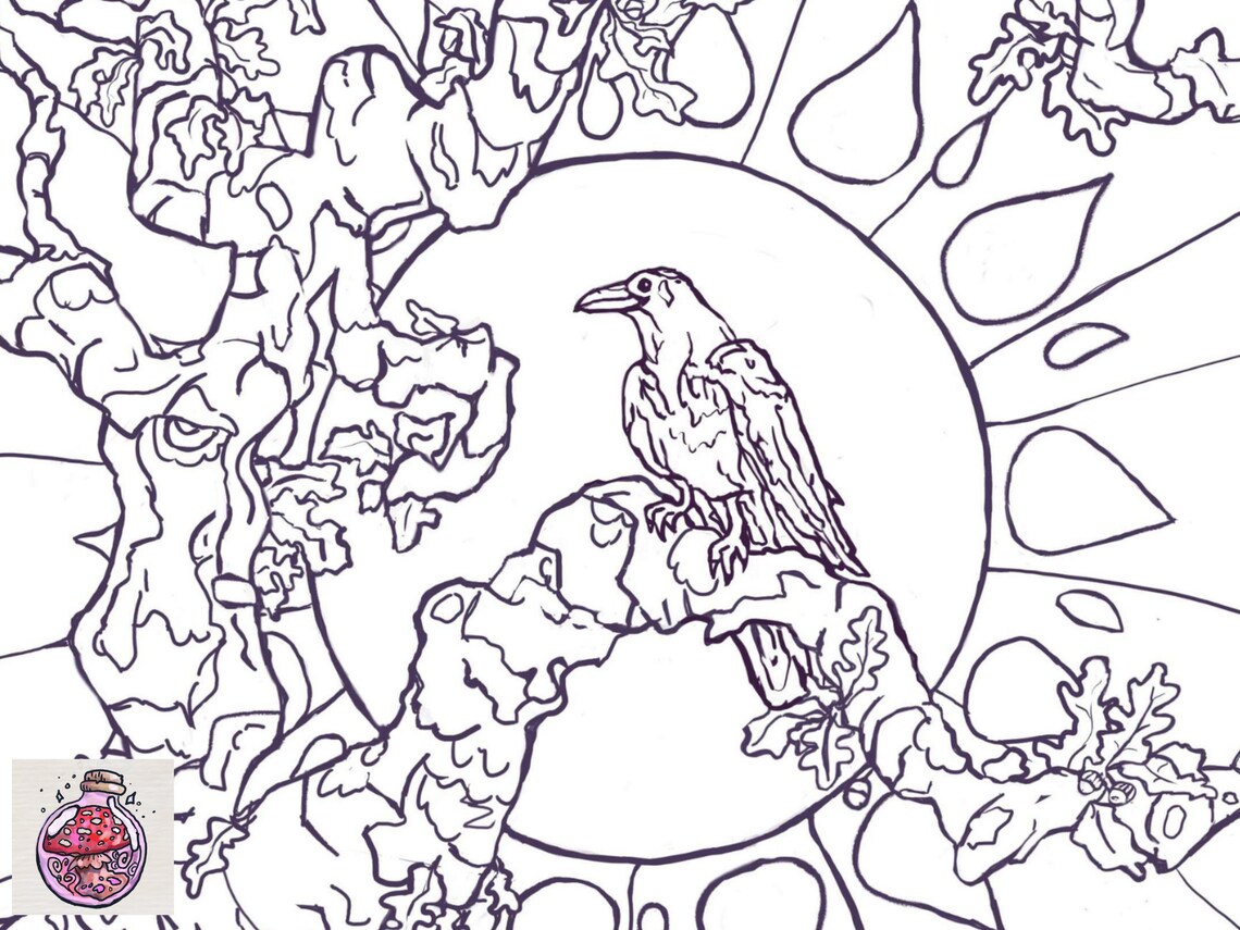 Autumn Equinox Coloring Page || Download and Print, Digital File ...