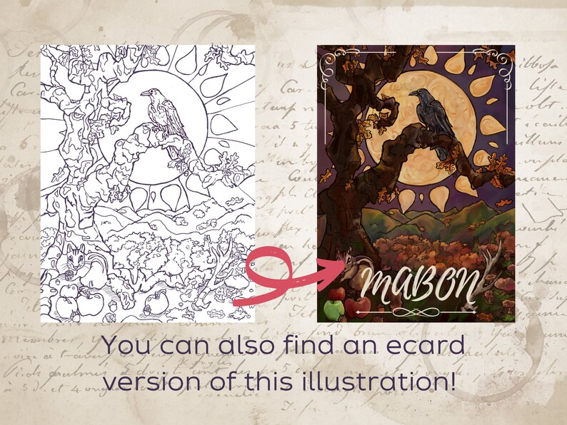 Autumn Equinox Coloring Page Download and Print, Digital File ...