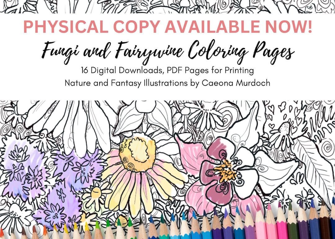 16 Fantasy and Nature Inspired Coloring Pages Original Art for All Ages ...