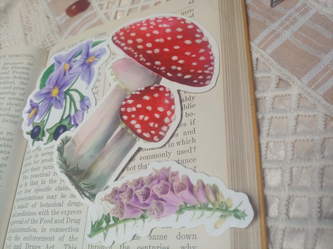 Poison Garden Sticker Pack, 3 Vinyl Stickers of Poisonous Plants ...