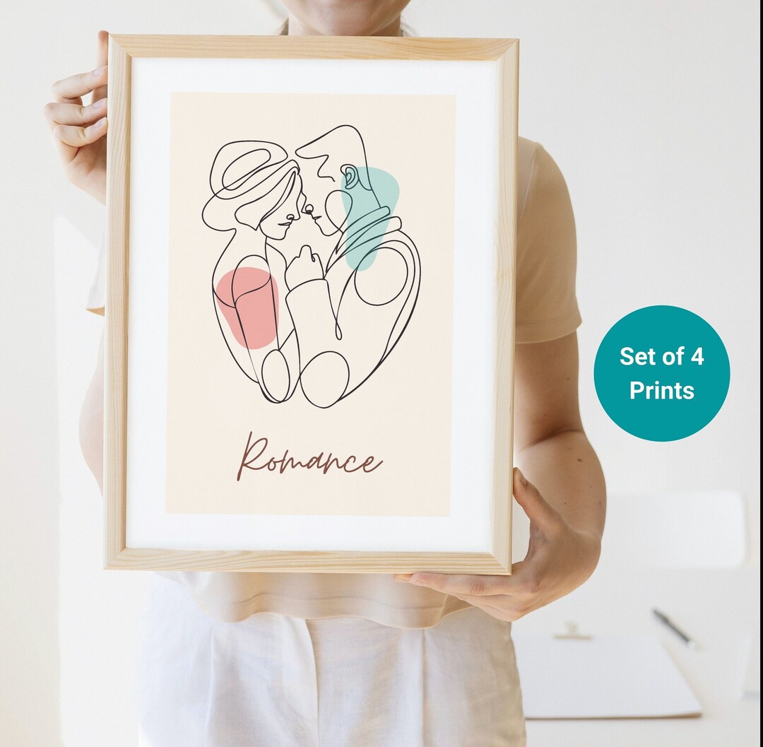 Love of My Life Art, Couple One Line Art Drawing, Love Wall Art ...