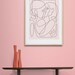 Couple One Line Drawing Set of 2 Prints, Sexy Bedroom Art, Couple Kiss ...