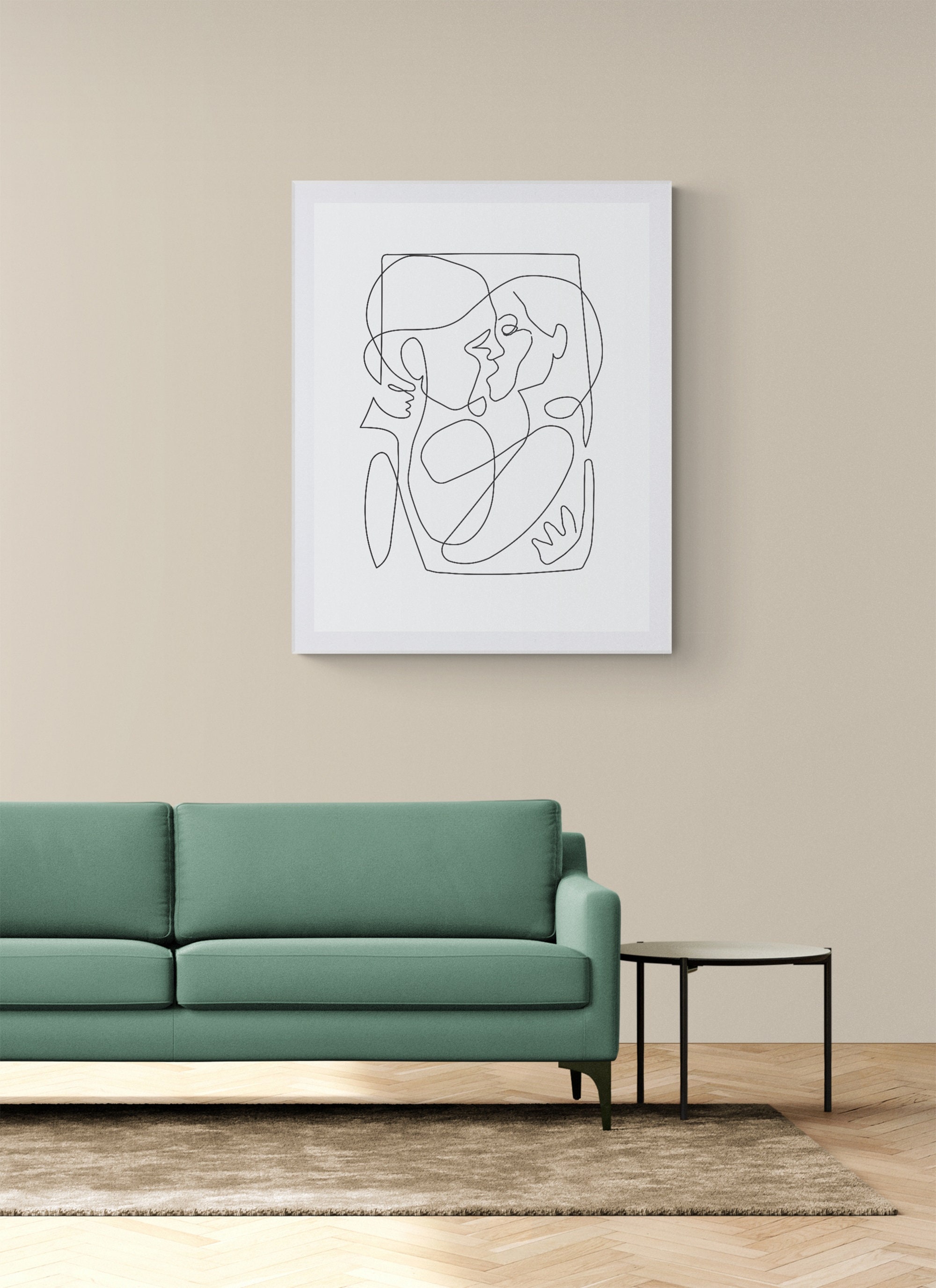 Couple One Line Drawing Set of 2 Prints, Sexy Bedroom Art, Couple Kiss ...