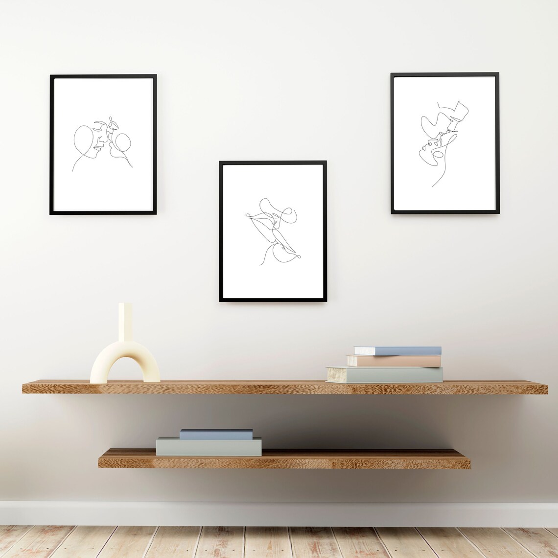 Couple Line Drawing Face Line Art Minimalist Wall Art - Etsy