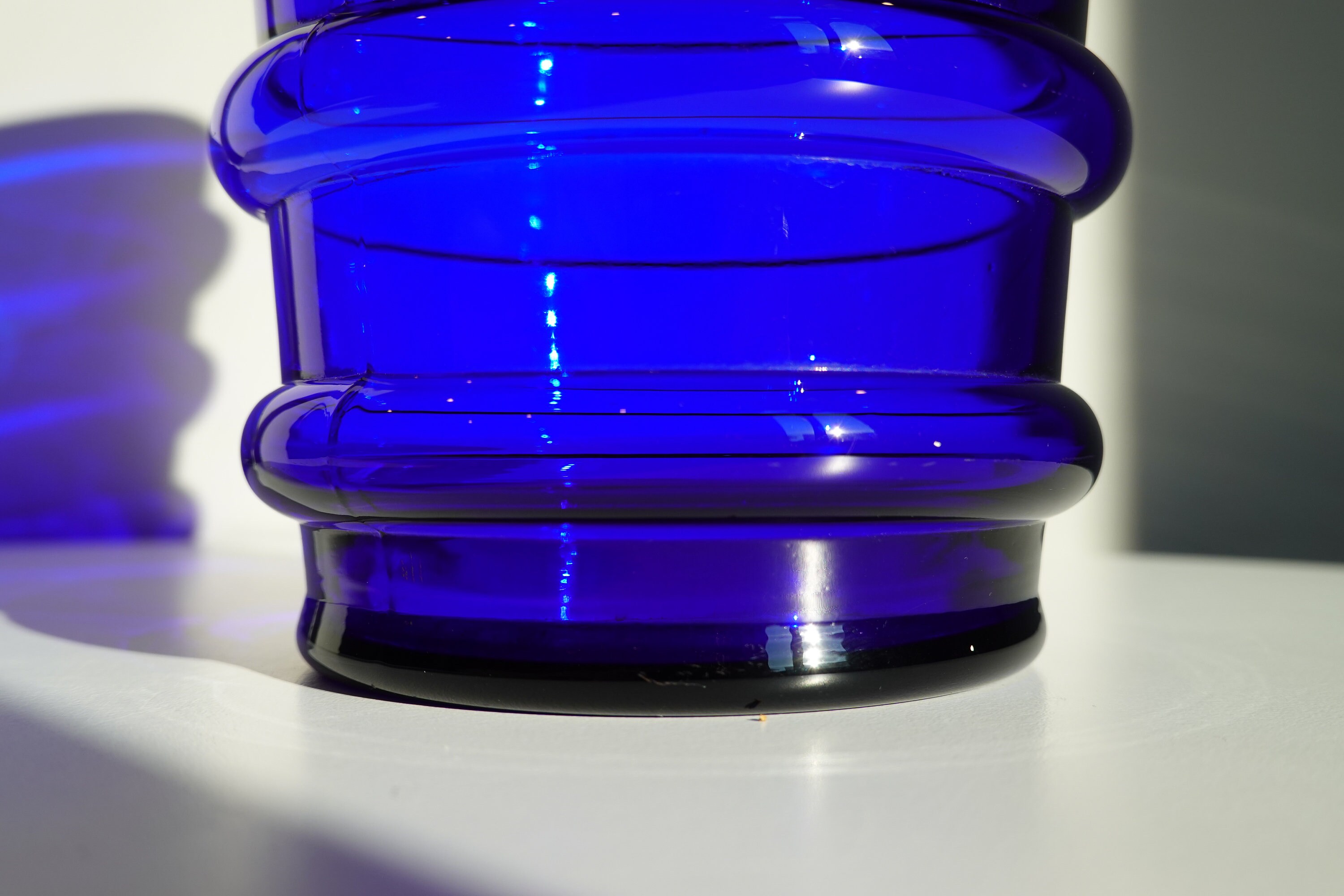 Vintage Banded Art Glass Vase Art Deco Style Vase Cobalt - Etsy