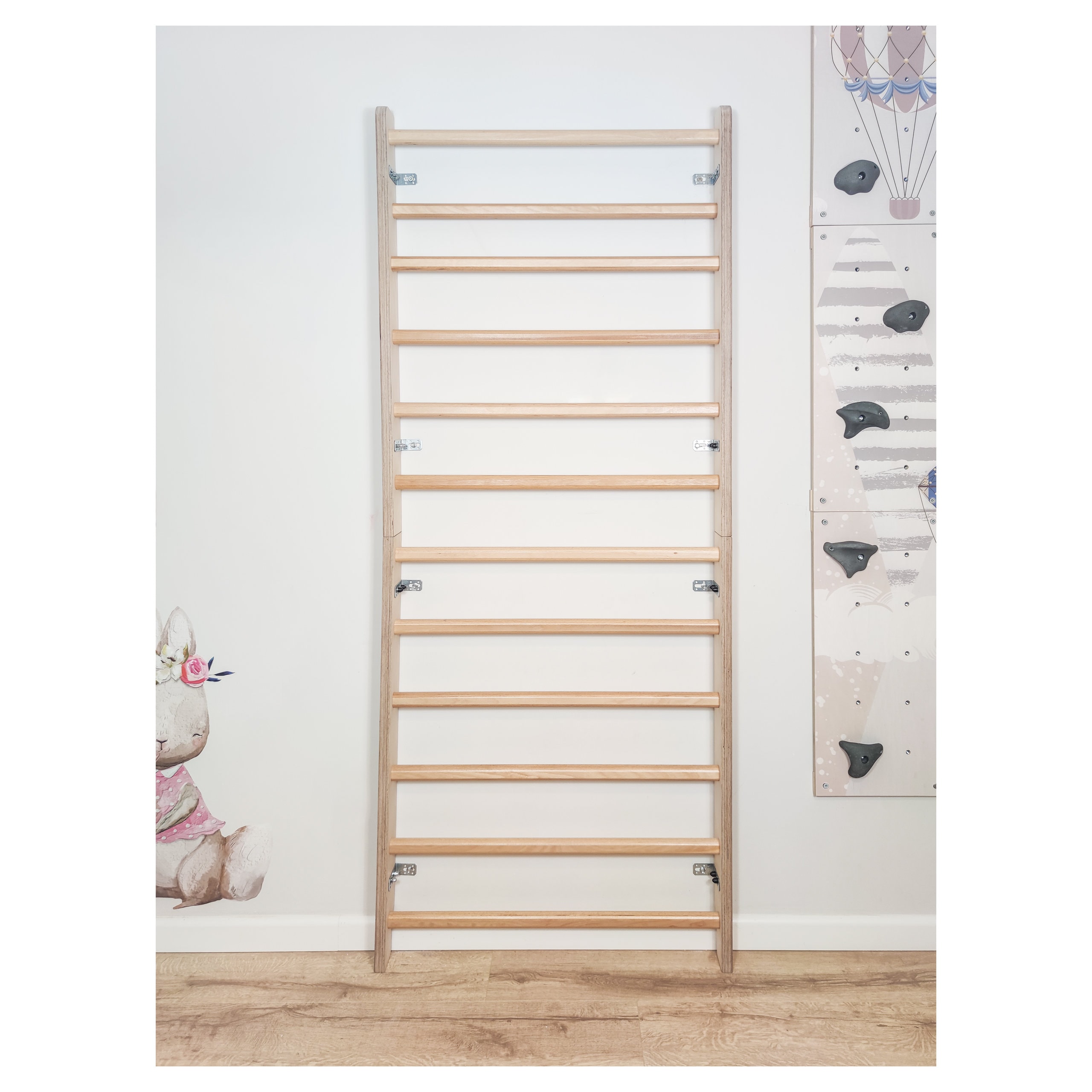 Wooden Swedish Ladder Set of Wooden Ladder With Wallbars - Etsy
