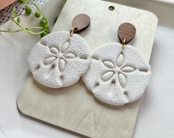 Seashell and Sand Dollar Polymer Clay Earrings - Etsy
