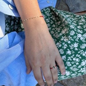 Red String Ring With Gold and Jade - Etsy