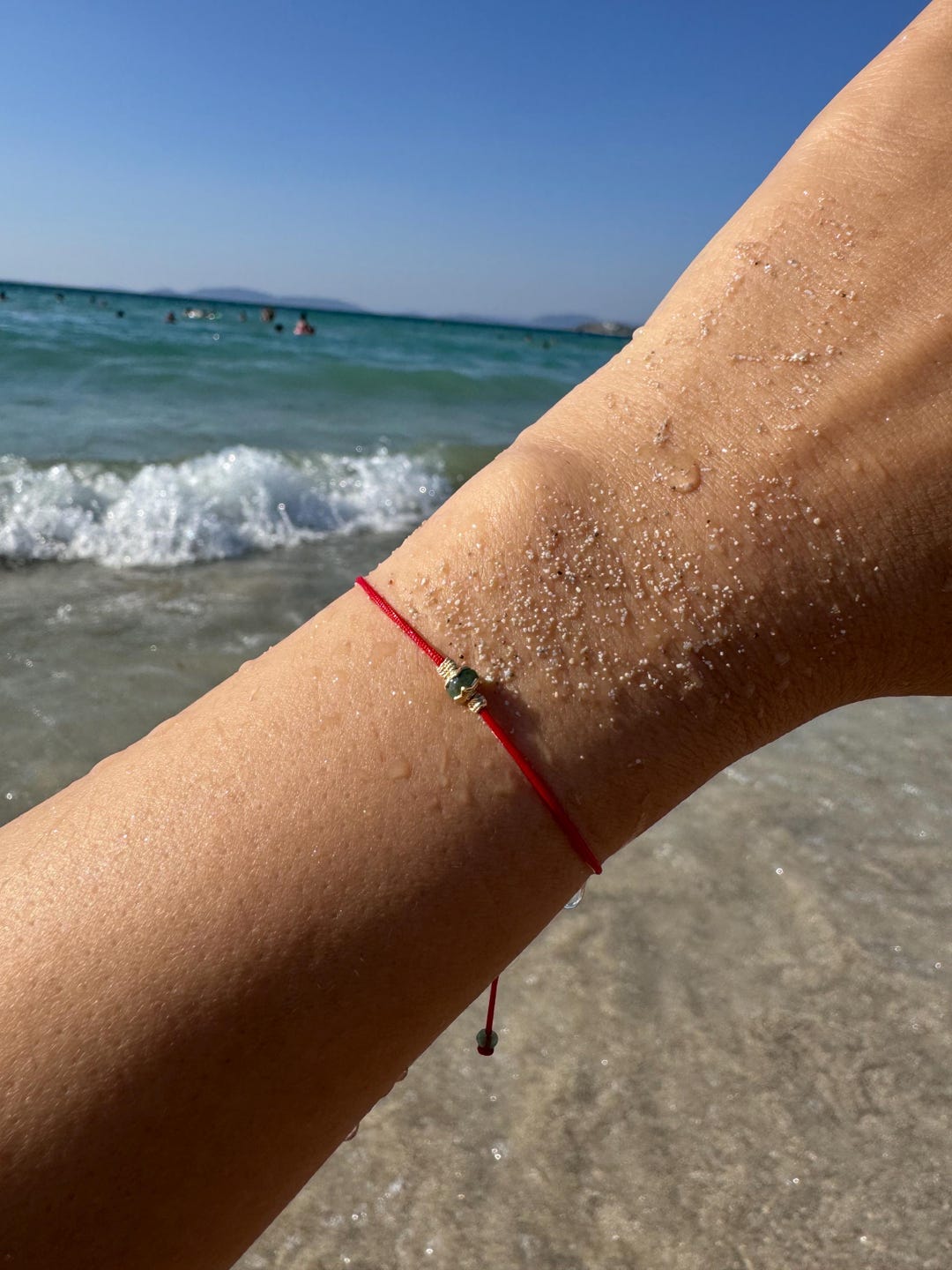 Red String Bracelet With Gold and Jade. - Etsy