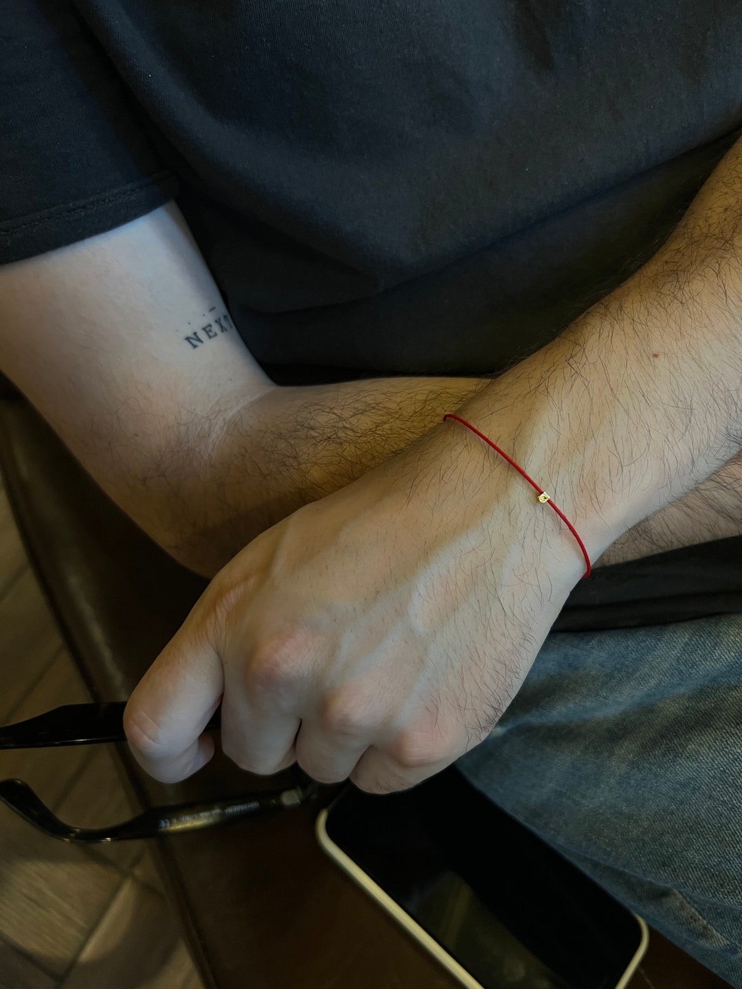 Handmade 14 K Gold Red String Bracelet - Etsy