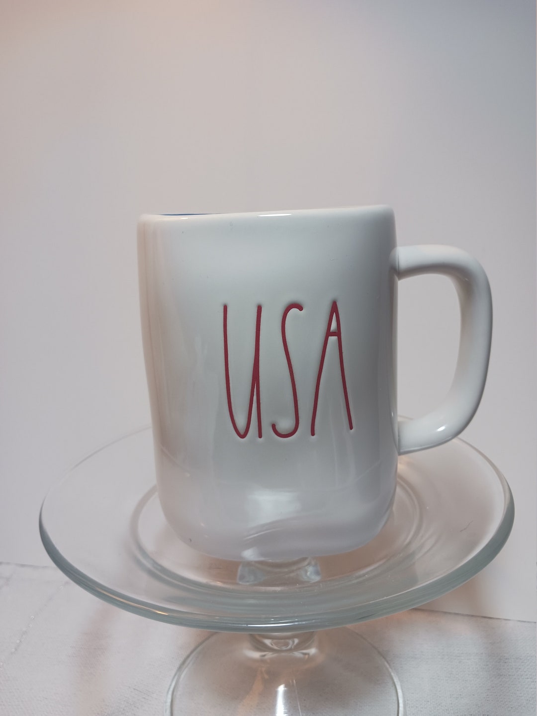Rae Dunn Mug USA Red White & Blue Mug - Etsy